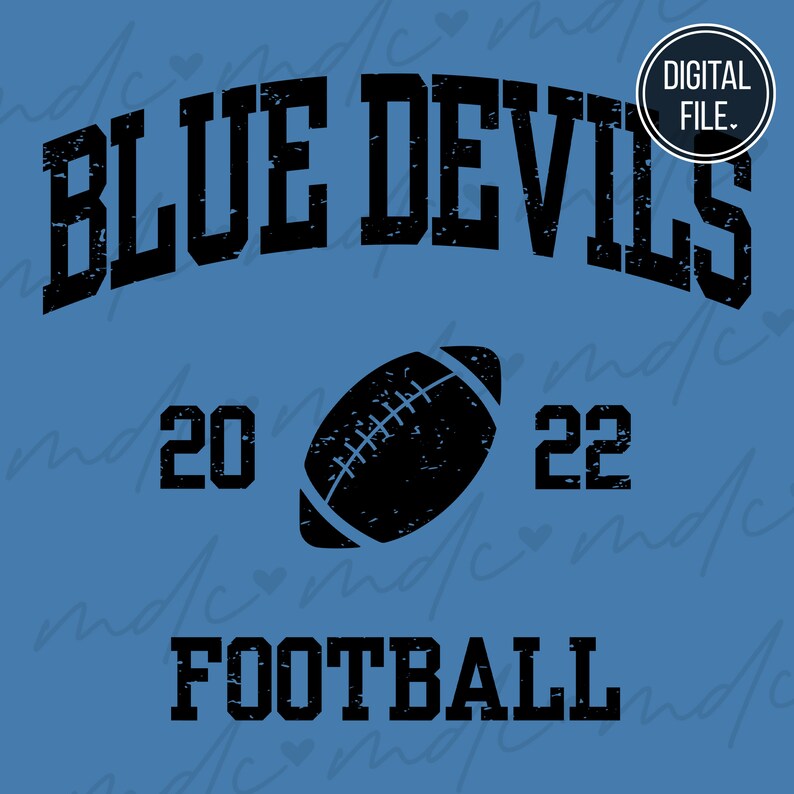 Vintage Blue Devils Football Svg Blue Devils Football Png - Etsy