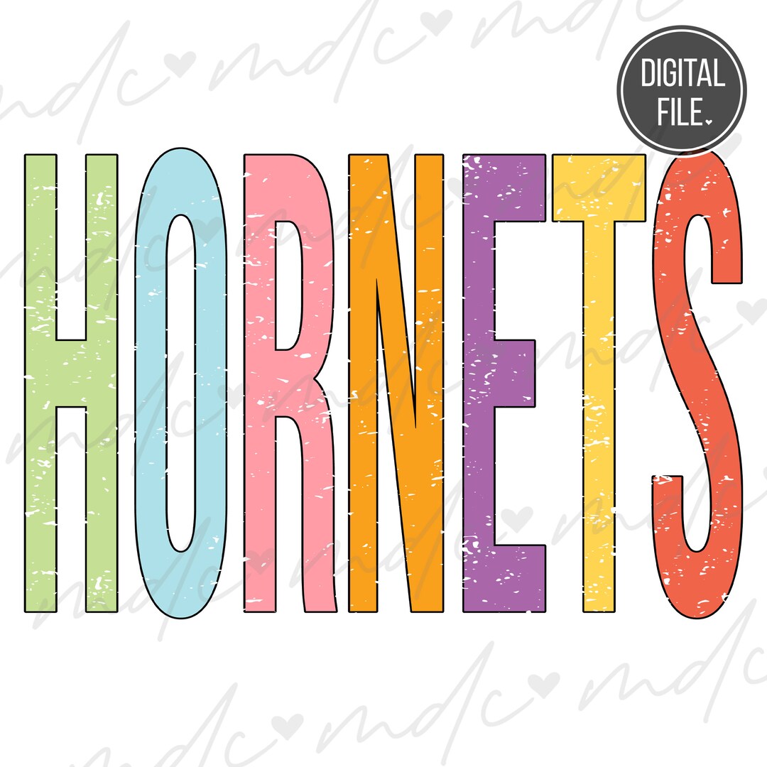 Distressed Colorful Hornets Svg Files for Cricut | Hornets Png ...