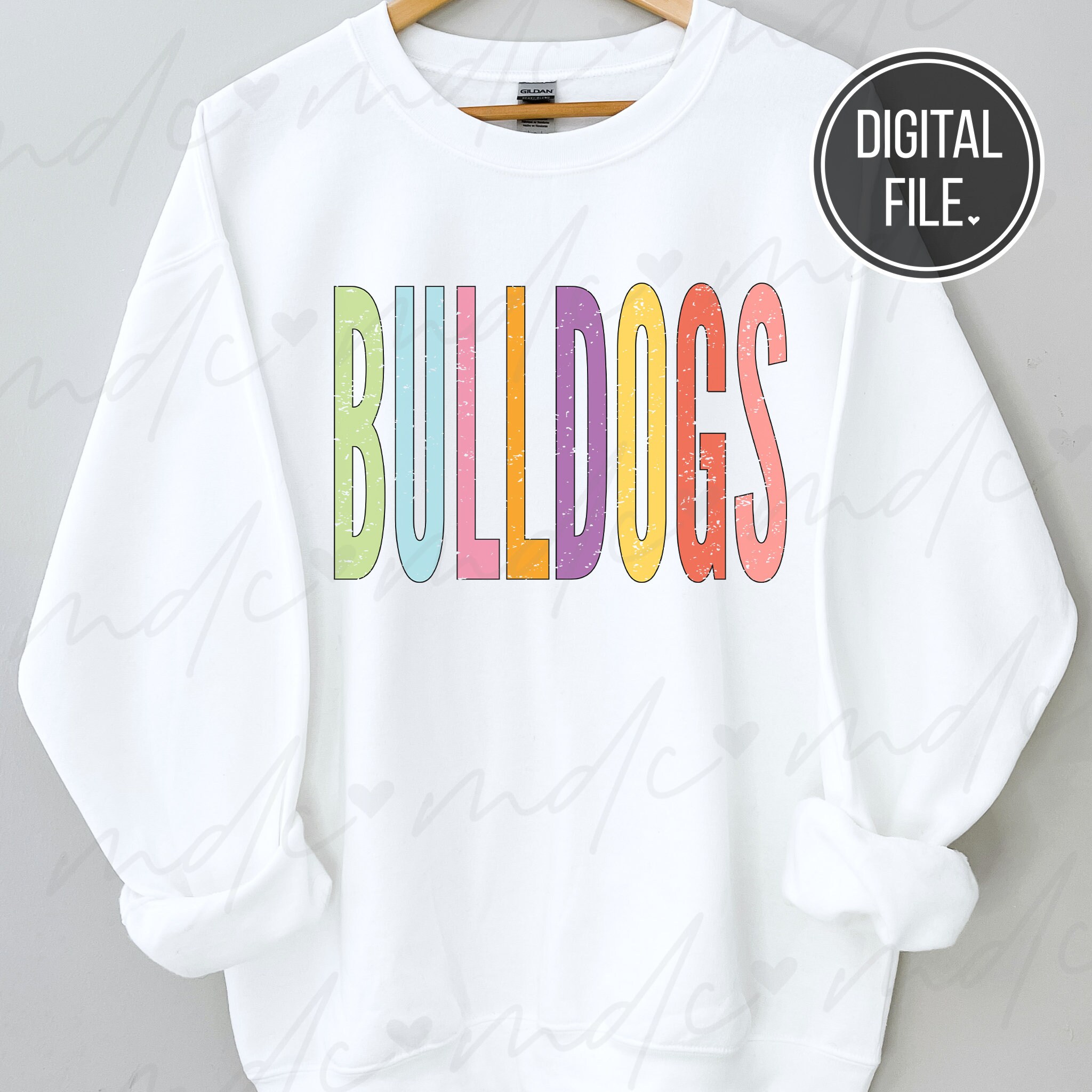 Distressed Colorful Bulldogs Svg Files for Cricut Bulldogs - Etsy