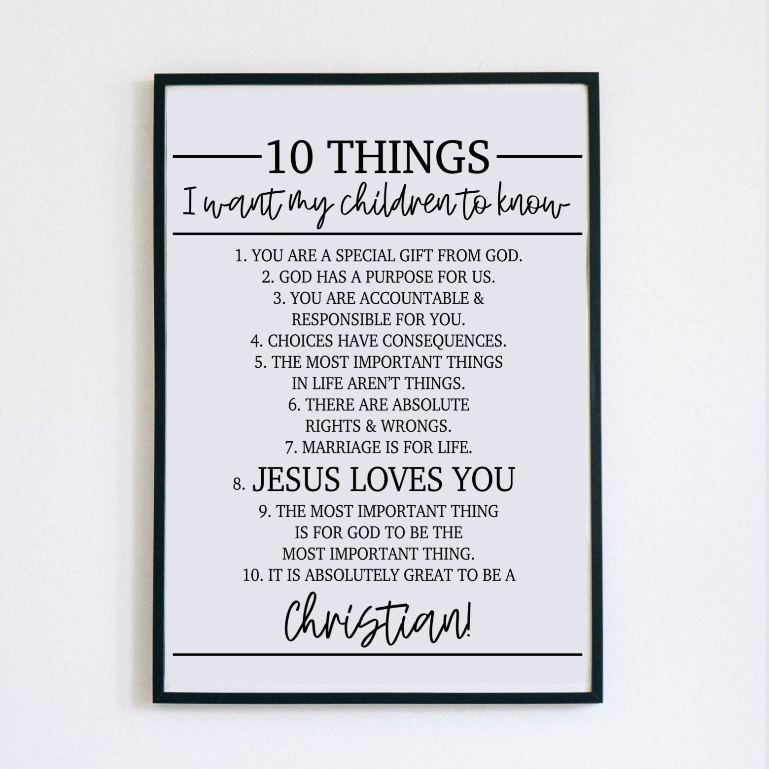 10 Things I Want My Children to Know Family Sign Svg| Christian Family ...