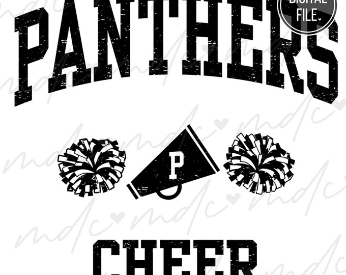 Distressed Panthers Cheer Svg Files for Cricut Panthers Cheer Png ...