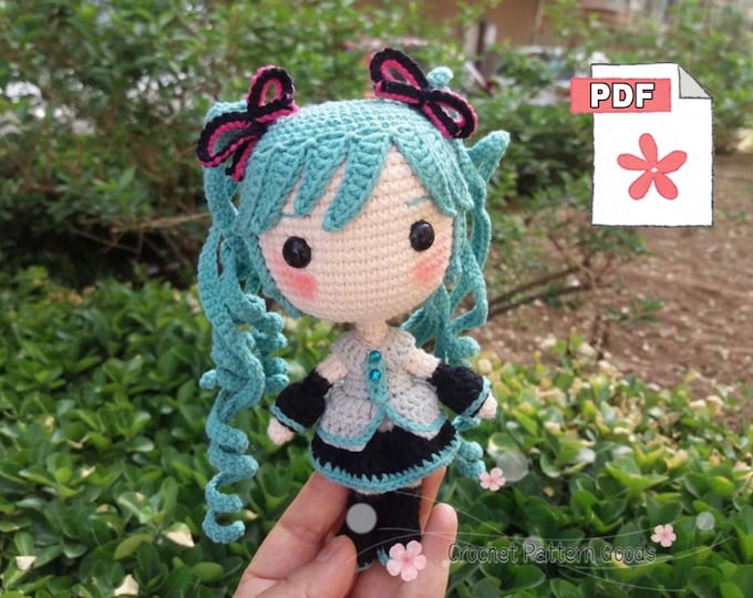 Hatsune Miku Crochet Wig Hatanime Crochet Wig Hatcosplay - Etsy
