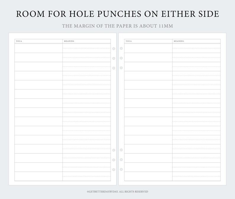 Vocabulary Lined Note_printable Pdf_voca Study Note_vocabulary Template ...