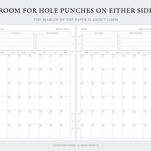 Monthly Printable Planner on 1 Page_fillable Pdf_instant Download_work ...
