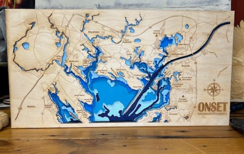 ONSET, MA Wood Layered MAP - Etsy