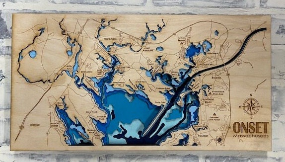ONSET, MA Wood Layered MAP - Etsy