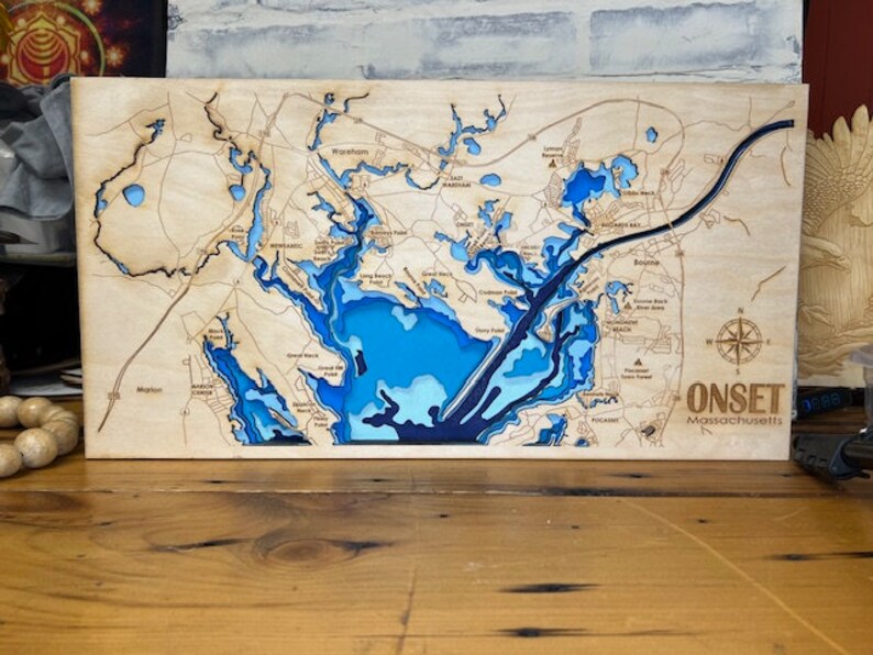 ONSET, MA Wood Layered MAP - Etsy