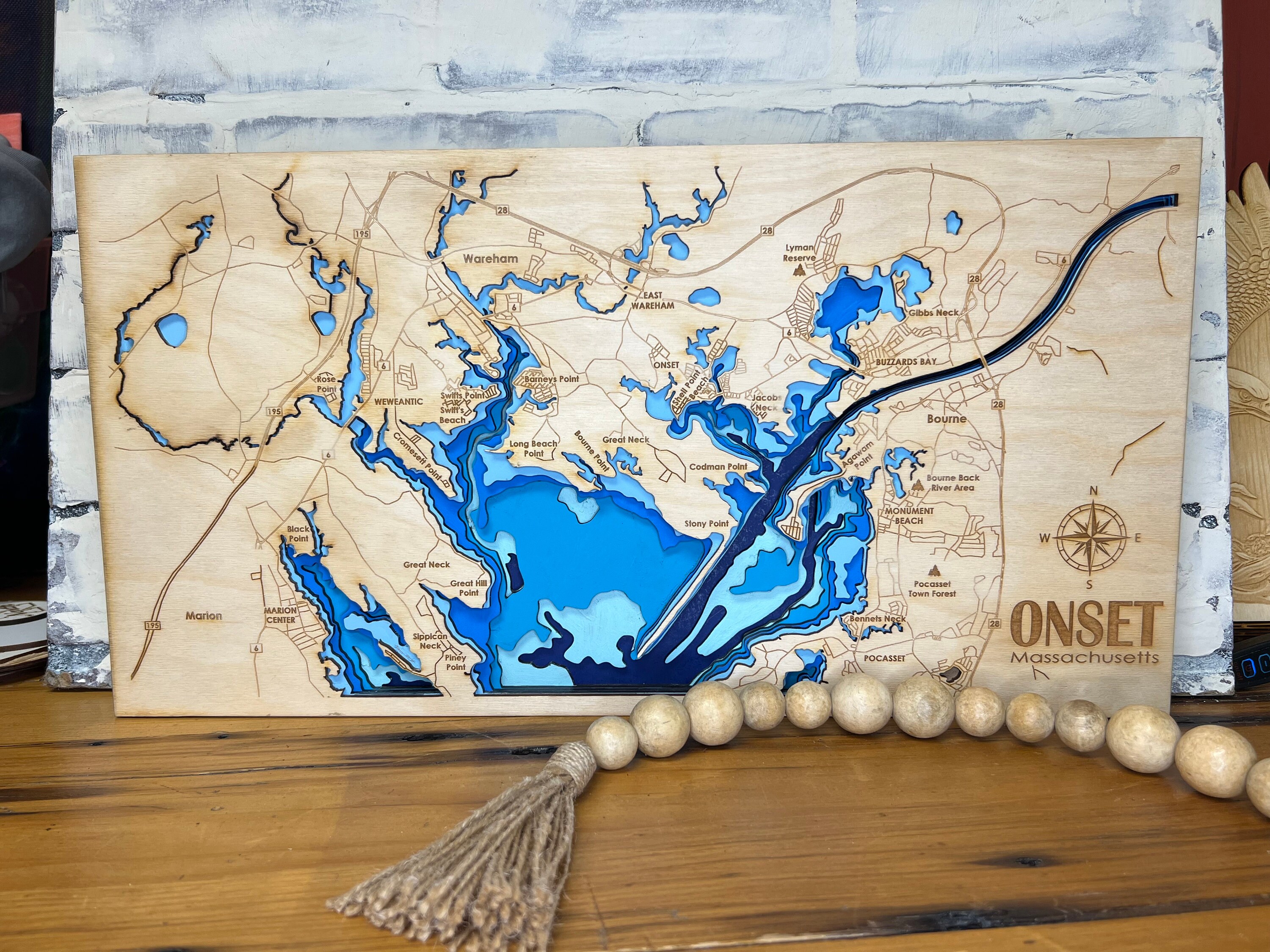 ONSET, MA Wood Layered MAP - Etsy