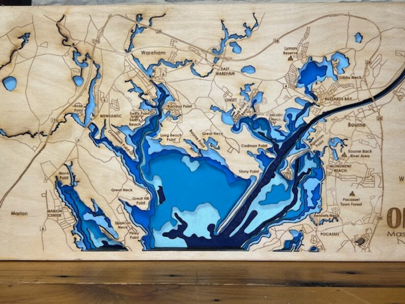 ONSET, MA Wood Layered MAP - Etsy