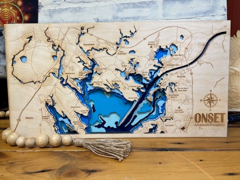 ONSET, MA Wood Layered MAP - Etsy