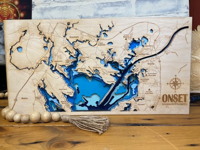 ONSET, MA Wood Layered MAP - Etsy