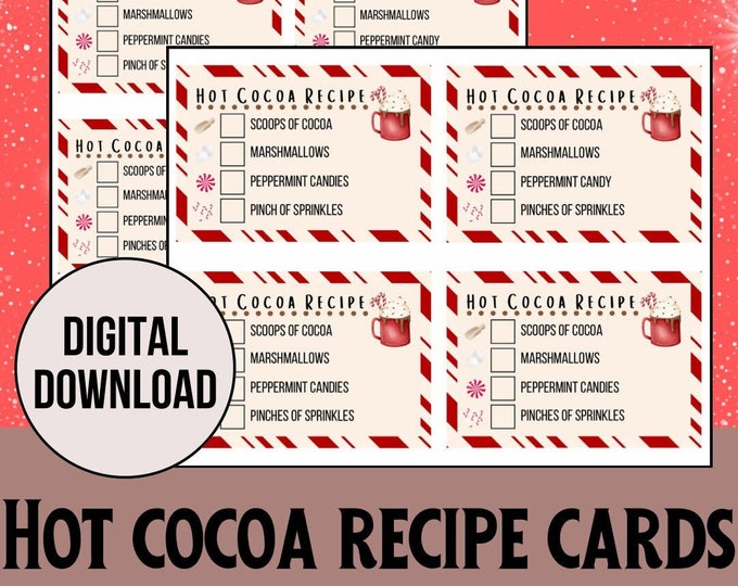 Hot Cocoa Recipe Cards, Preschool Printable, Homeschool Material ...