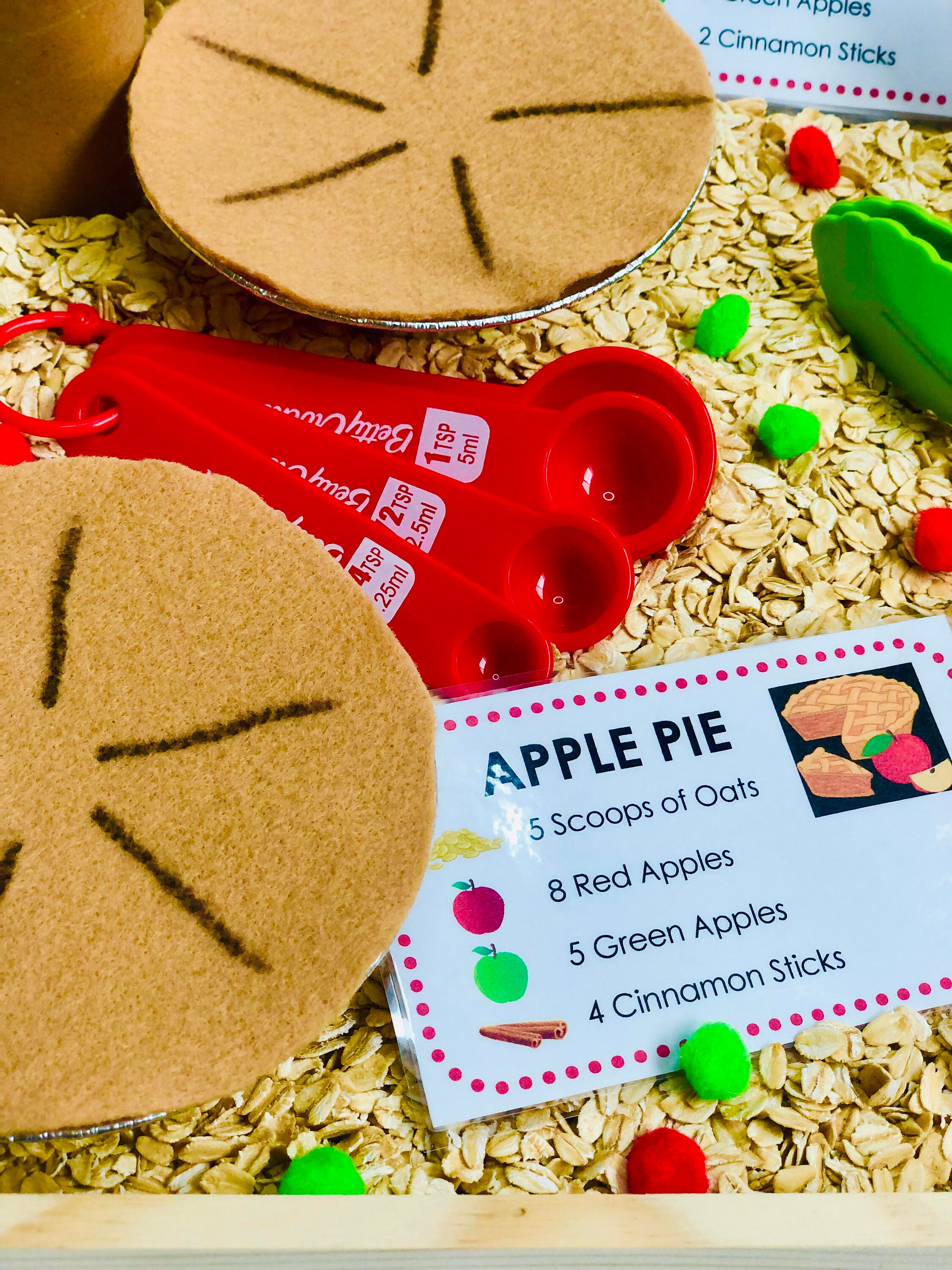 Apple Pie Sensory Bin Kit, Fall Sensory Bin, Preschool Activity Kit ...