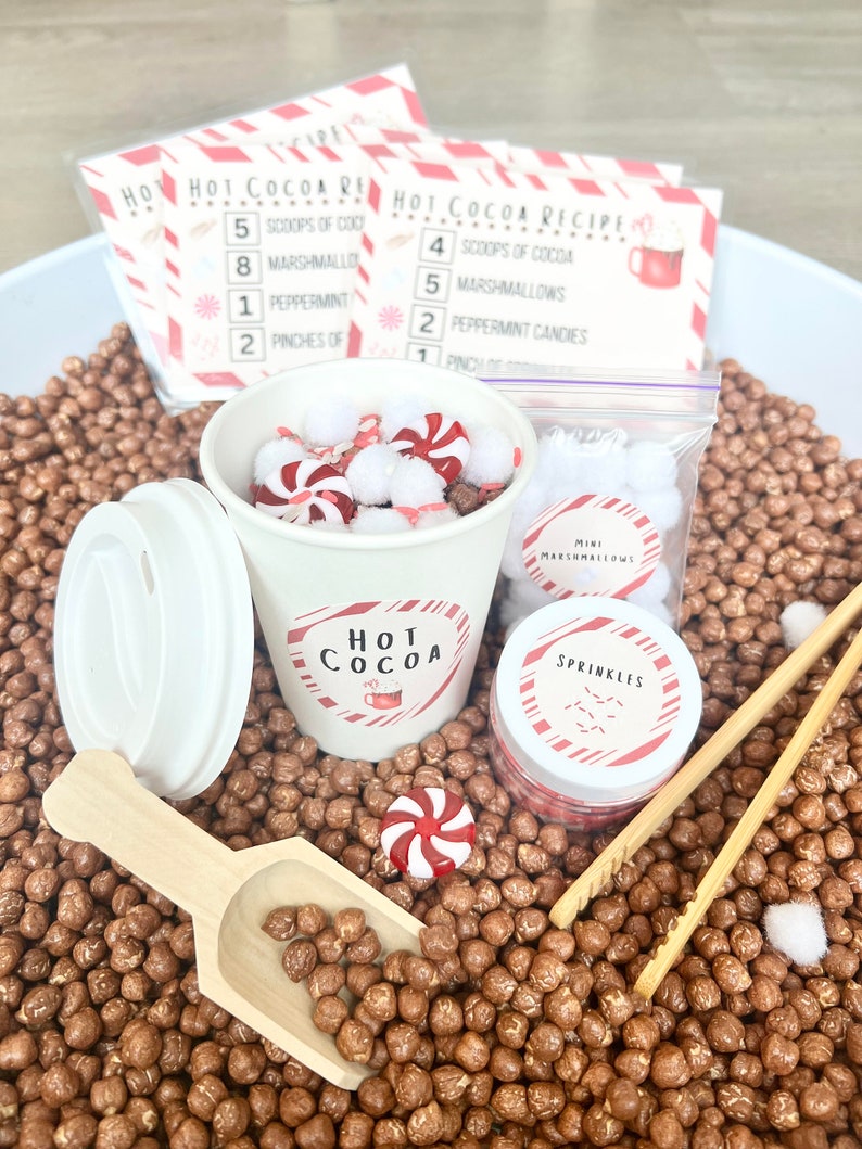 Hot Cocoa Sensory Bin Kit, Hot Chocolate Kit, Christmas Gift, Preschool ...