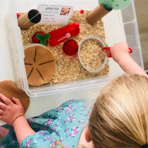 Apple Pie Sensory Bin Kit, Fall Sensory Bin, Preschool Activity Kit ...