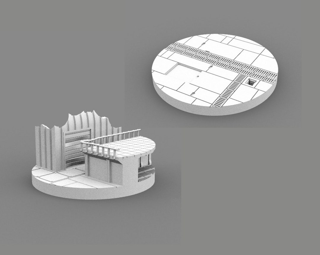 50mm Round Industrial Scenic Base Set 2 Bases Compatible With Adeptus ...