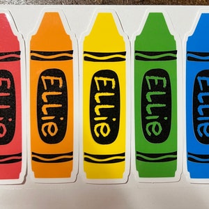 Personalized Crayon Sticker Pack - Etsy
