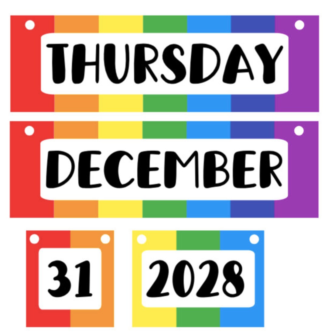 Rainbow Flip Calendar - Etsy