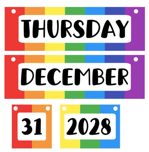 Rainbow Flip Calendar - Etsy