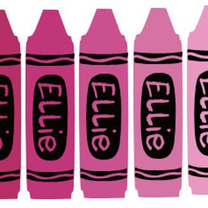 Personalized Crayon Sticker Pack - Etsy