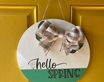 Hello Spring Bird Door Hanger, Hello Spring Door Hanger, Spring Door ...