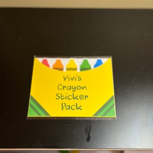 Personalized Crayon Sticker Pack - Etsy