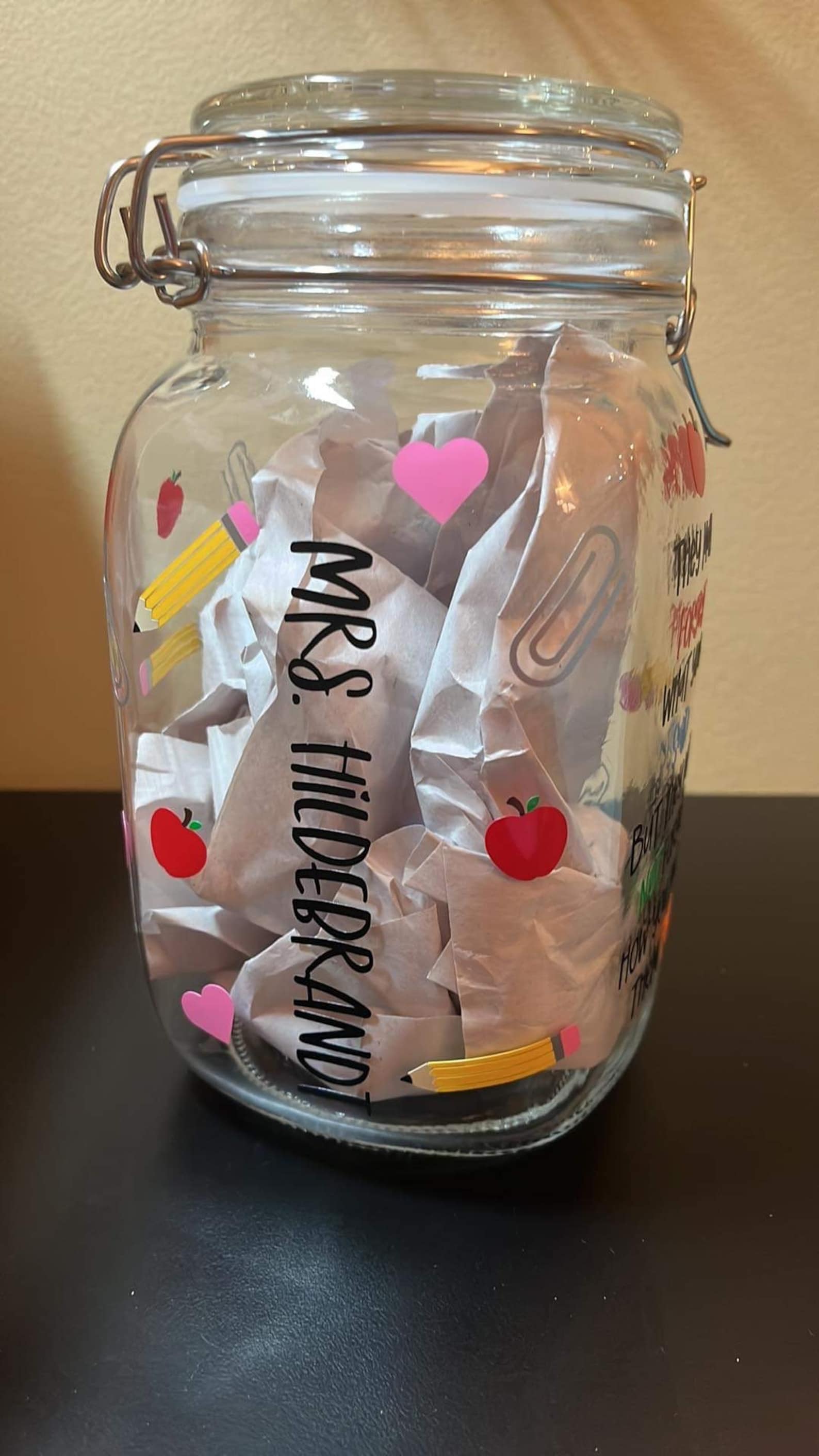 Teacher Memory Jar - 48oz - Etsy