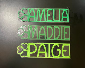 Printable Shamrock Bookmarks, Personalized, 4-leaf Clover St Patrick's ...