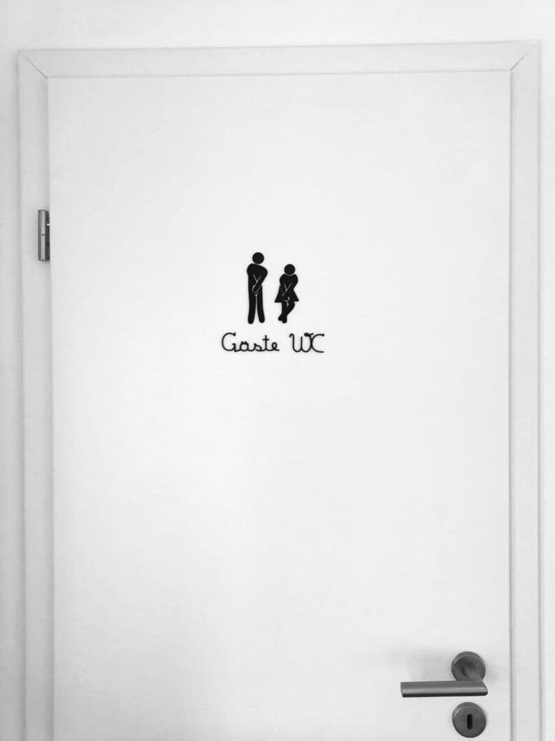 Guest Toilet Door Sign Guest Toilet Toilet Sign Man Woman Pre-adhesive ...