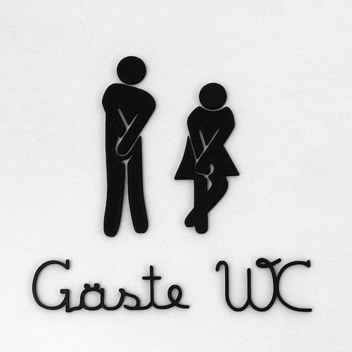 Guest Toilet Door Sign Guest Toilet Toilet Sign Self-adhesive - Etsy