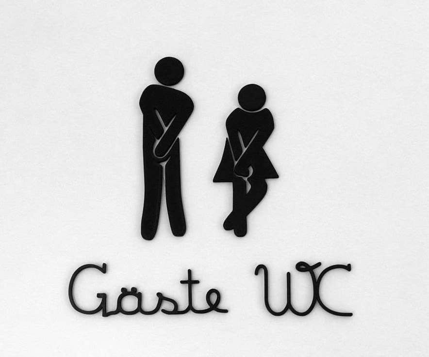 Guest Toilet Door Sign Guest Toilet Toilet Sign Self-adhesive - Etsy