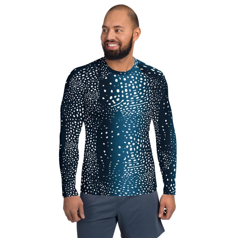 Whale Shark Rash Guard for Men. Long-sleeve Rashie, for Surfing and ...