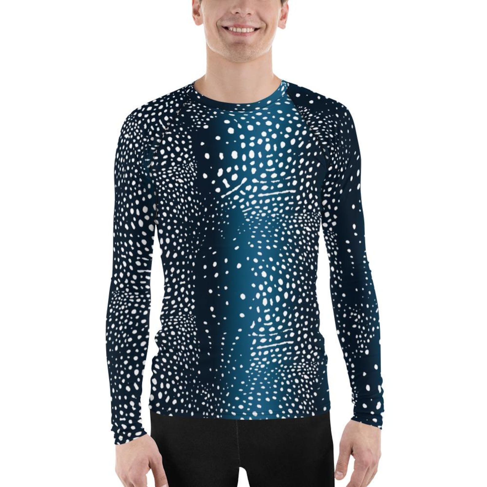 Whale Shark Rash Guard for Men. Long-sleeve Rashie, for Surfing and ...