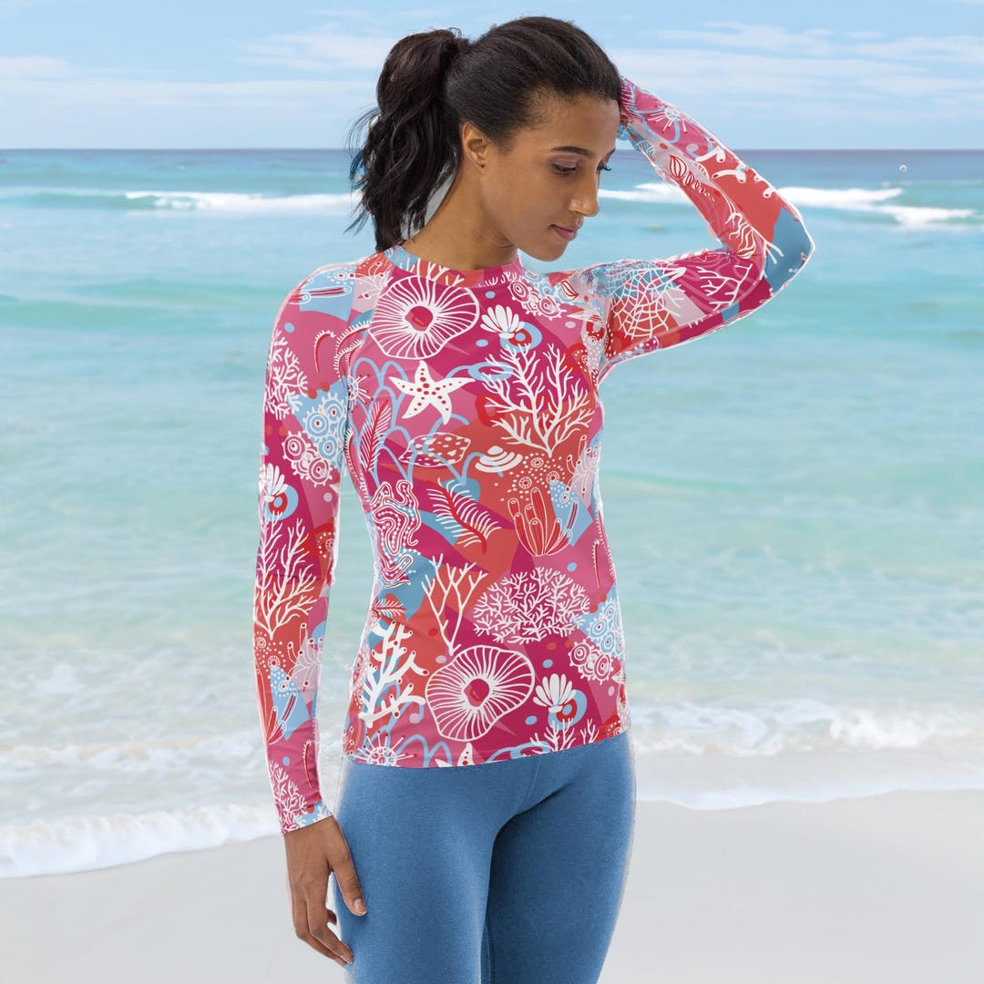 Naomi Women's Rash Guard. Long-sleeve Swim Shirt. Offering UPF 50+. for ...