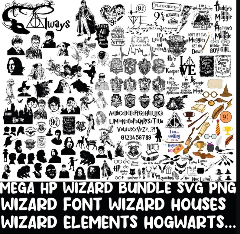Movie Mega SVG Bundle, Magic Wizard Svg, Svg Files, Png Files Magic ...