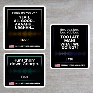 F1 Las Vegas Best Team Radio Stickers Driver Quote Formula One Race ...