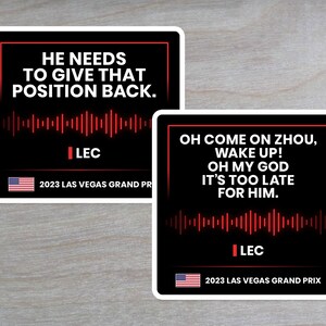 F1 Las Vegas Best Team Radio Stickers Driver Quote Formula One Race ...
