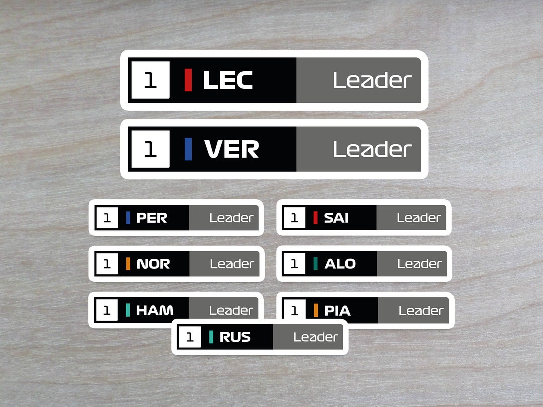 F1 Drivers Sticker 2023 Season Formula One Leader Stickers F1 Leader ...