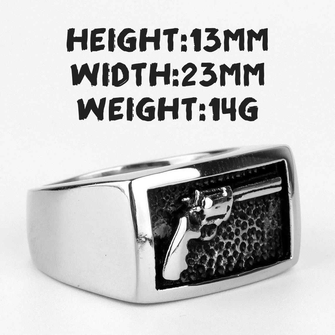 Pistol Weapon Ring Men Rings Creativity Punk Rock Hip Hop | Etsy