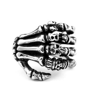 Calvarium Finger Skull Ring Gothic Calvarium Skull Ring Men 316L ...