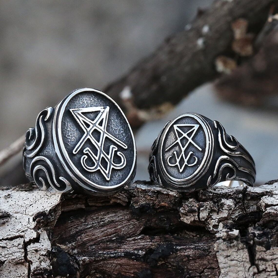 Occult Stainless Steel Sigil of Baphomet Ring Gothic Rvs Zegel - Etsy