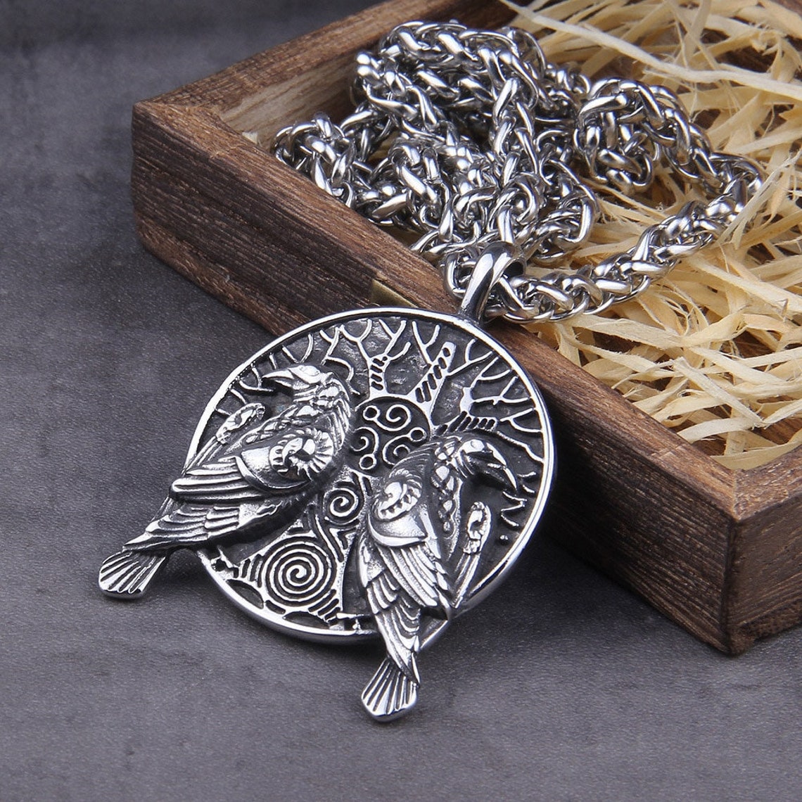 Iron Norse Talisman Odin's Ravens Two Ravens Huginn and - Etsy