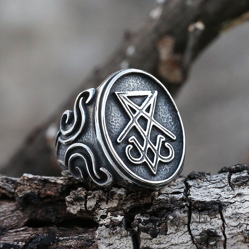 Occult Stainless Steel Sigil of Baphomet Ring Gothic Rvs Zegel - Etsy