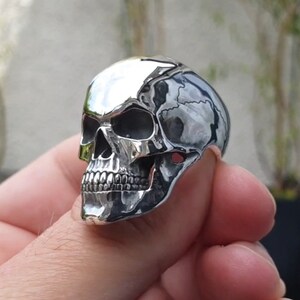 Men's Biker Rings Ghost Head Skull Ring Gothic Punk Rock Biker Jewelry ...