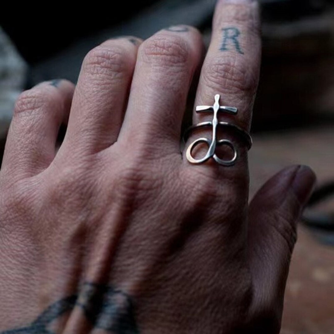Gothic Satanic Brimstone Cross Devil Lucifer Sigil Ring Seal - Etsy