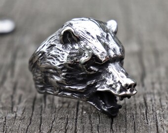 Viking Wolf Stainless Steel Ring - Etsy