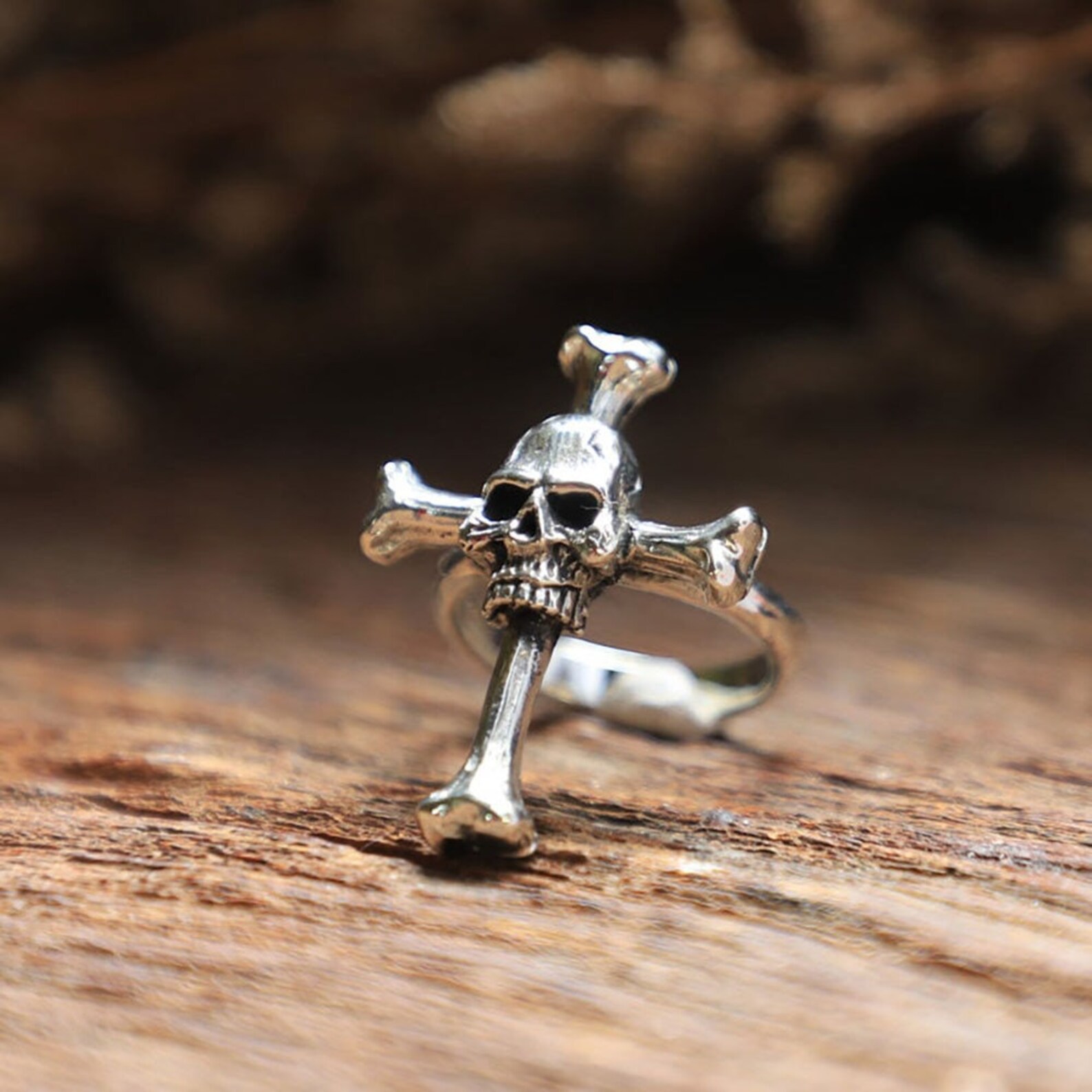 Men Punk Retro Gothic Skull Cross Ring Fashion Trend Hip Hop - Etsy