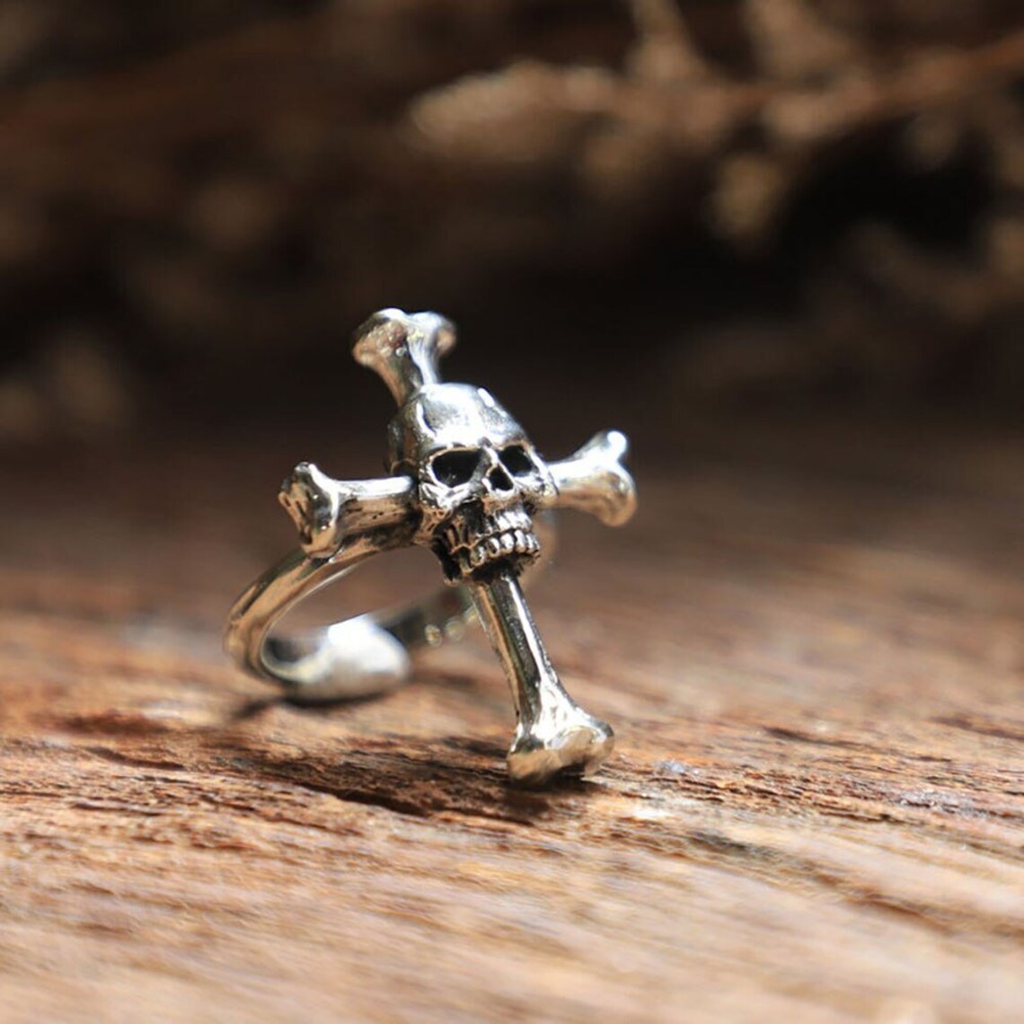 Men Punk Retro Gothic Skull Cross Ring Fashion Trend Hip Hop - Etsy