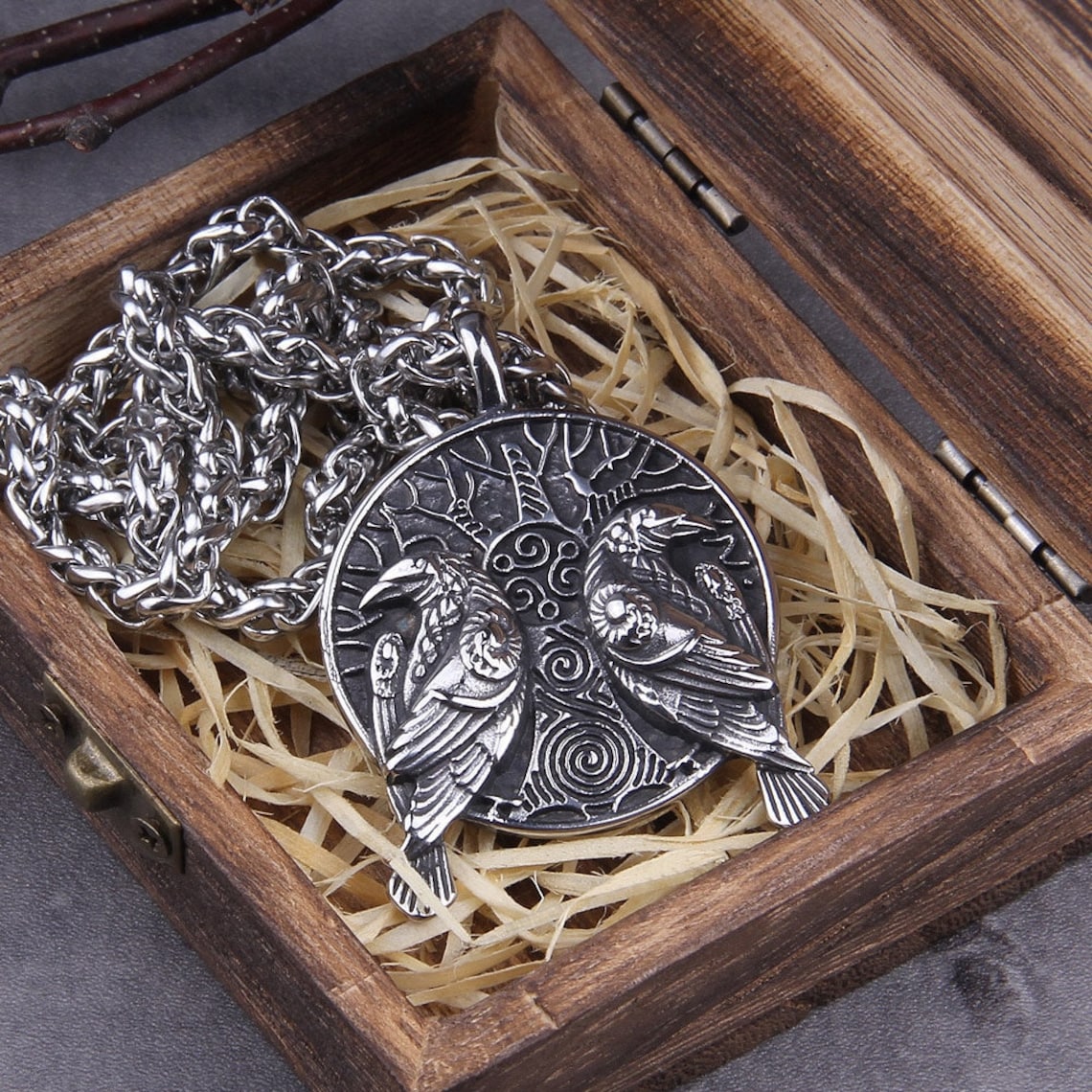 Iron Norse Talisman Odin's Ravens Two Ravens Huginn and - Etsy