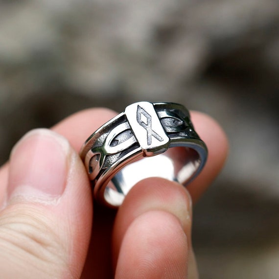 Sign of the Fish Ring Jesus Fish Ring Ichthys Symbol Ring Punk - Etsy